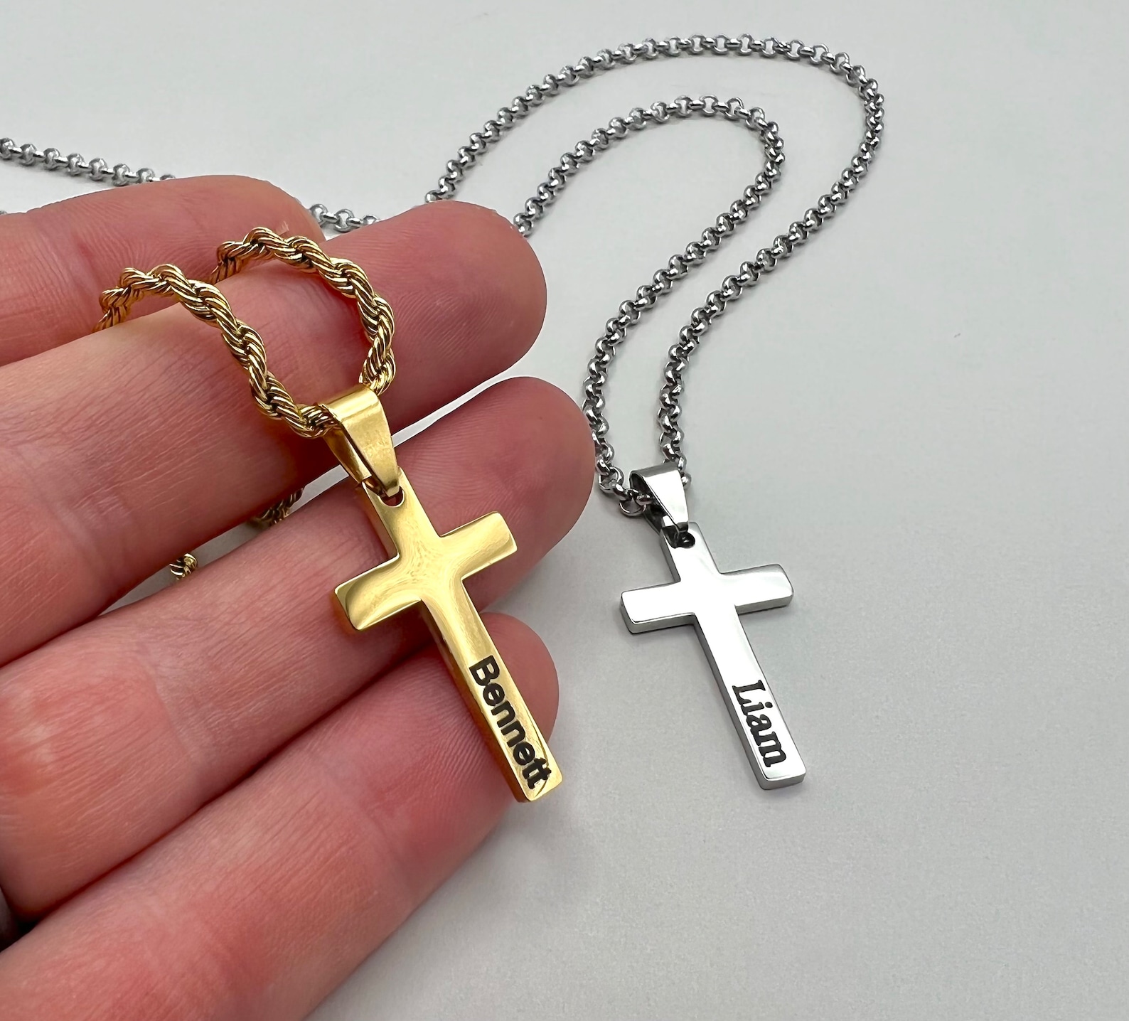 Personalized Cross Necklace for Boys Custom Cross Necklace Kids ...