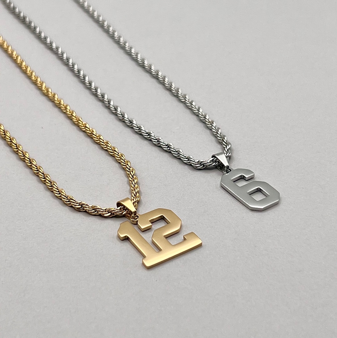 Baseball Player Number Pendant Necklace • Personalized Jersey Number ...