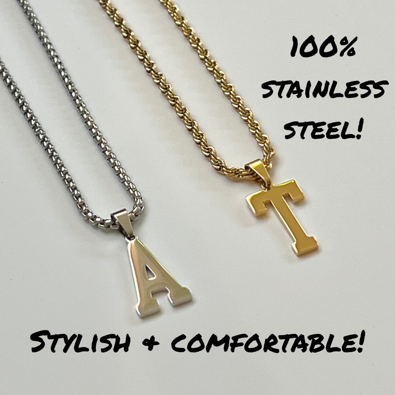 Customized Letter Necklace for Men - Etsy
