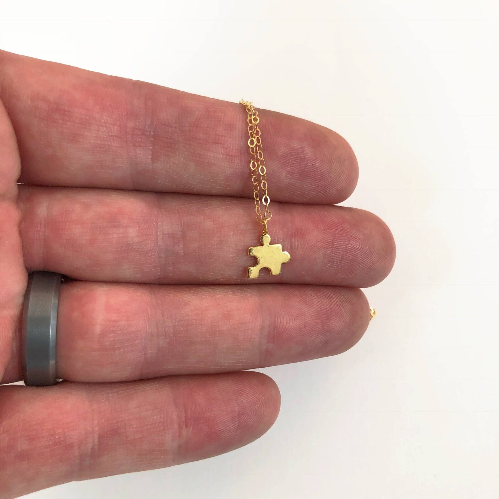 Autism Awareness Puzzle Piece Pendant Necklace Gold Filled | Etsy