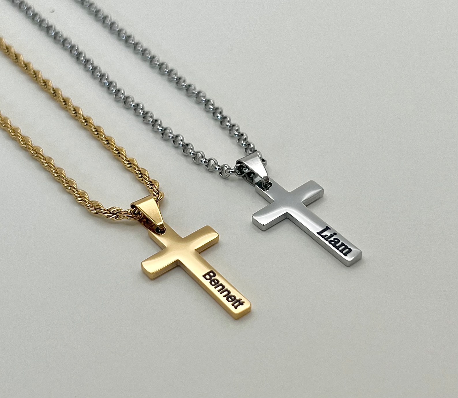 Personalized Cross Necklace for Boys Custom Cross Necklace Kids ...