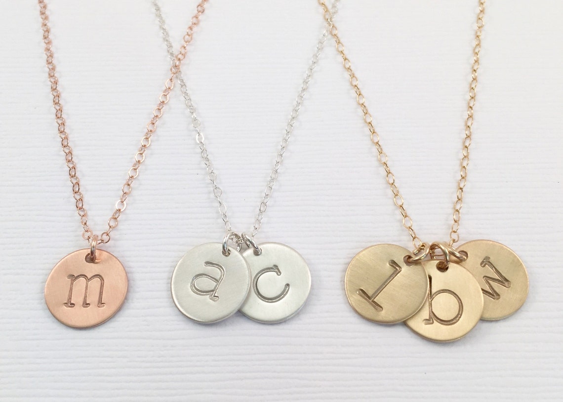 Personalized Family Initial Necklace 1 2 3 Initial Letter - Etsy