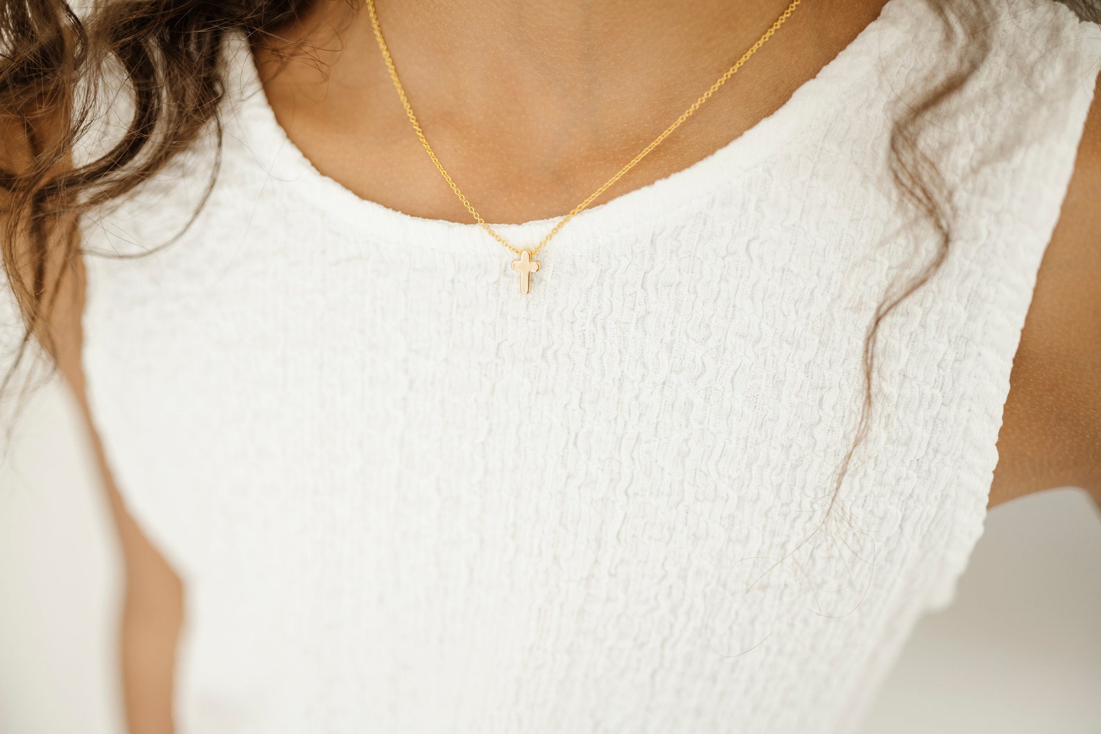 Teen Girls Dainty Gold Cross Necklace Silver Cross Necklace - Etsy