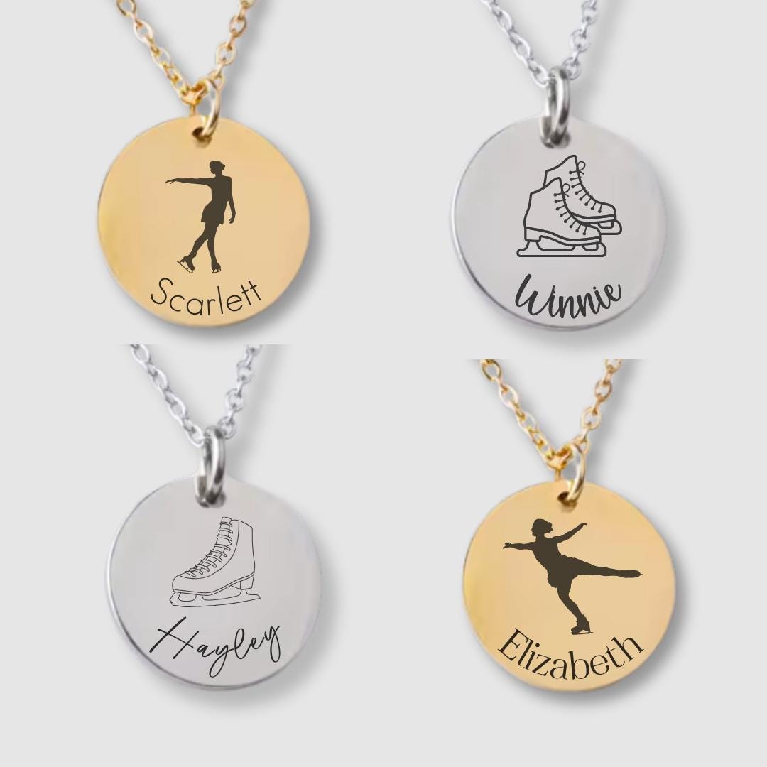 Personalized Figure Skating Necklace, Custom Ice Skater Gift, Figure ...