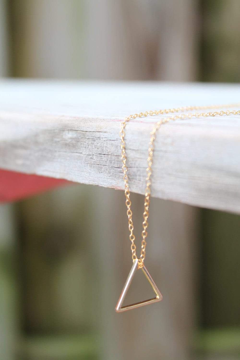 Gold Triangle Necklace Simple Everyday Necklace Minimalist - Etsy