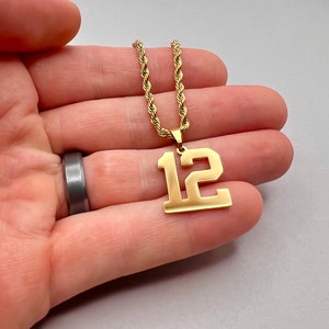 Baseball Player Number Pendant Necklace • Personalized Jersey Number ...