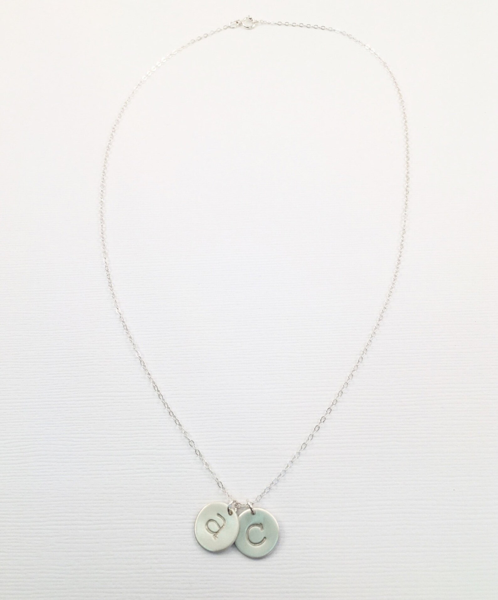 Personalized Family Initial Necklace, 1, 2, 3 Initial Letter Disc ...
