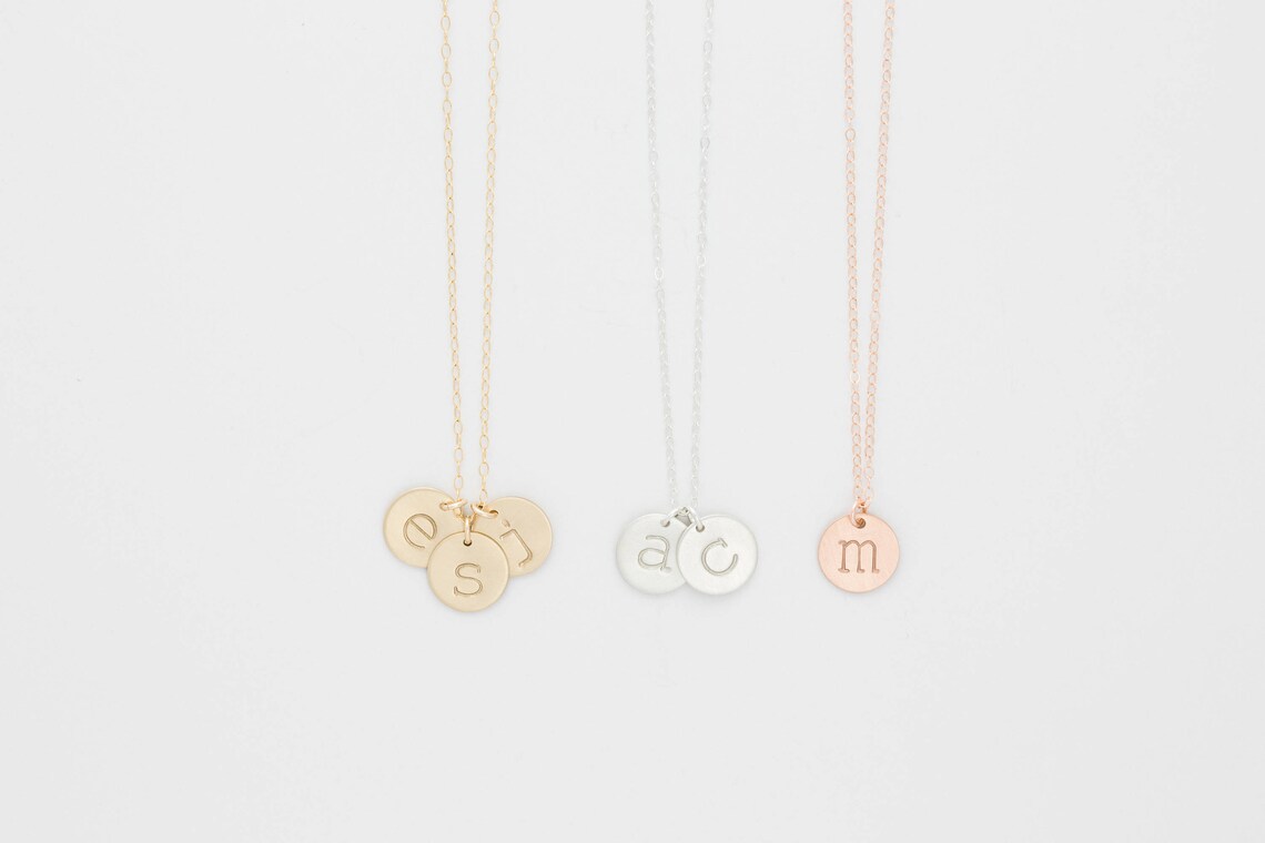 Personalized Family Initial Necklace 1 2 3 Initial Letter - Etsy
