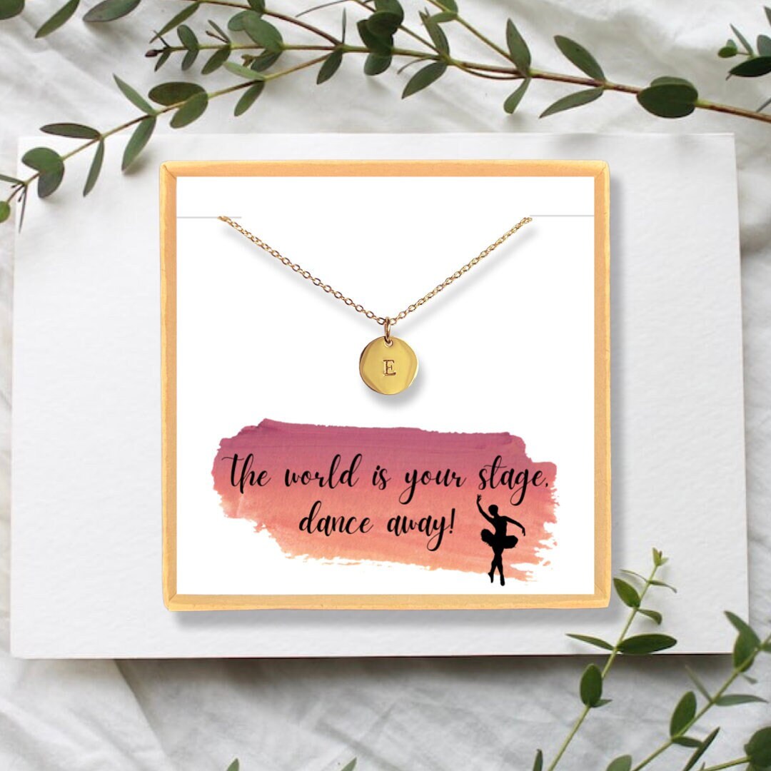 Dance Recital Gift for Girls, Ballerina Initial Necklace, Custom Gift ...
