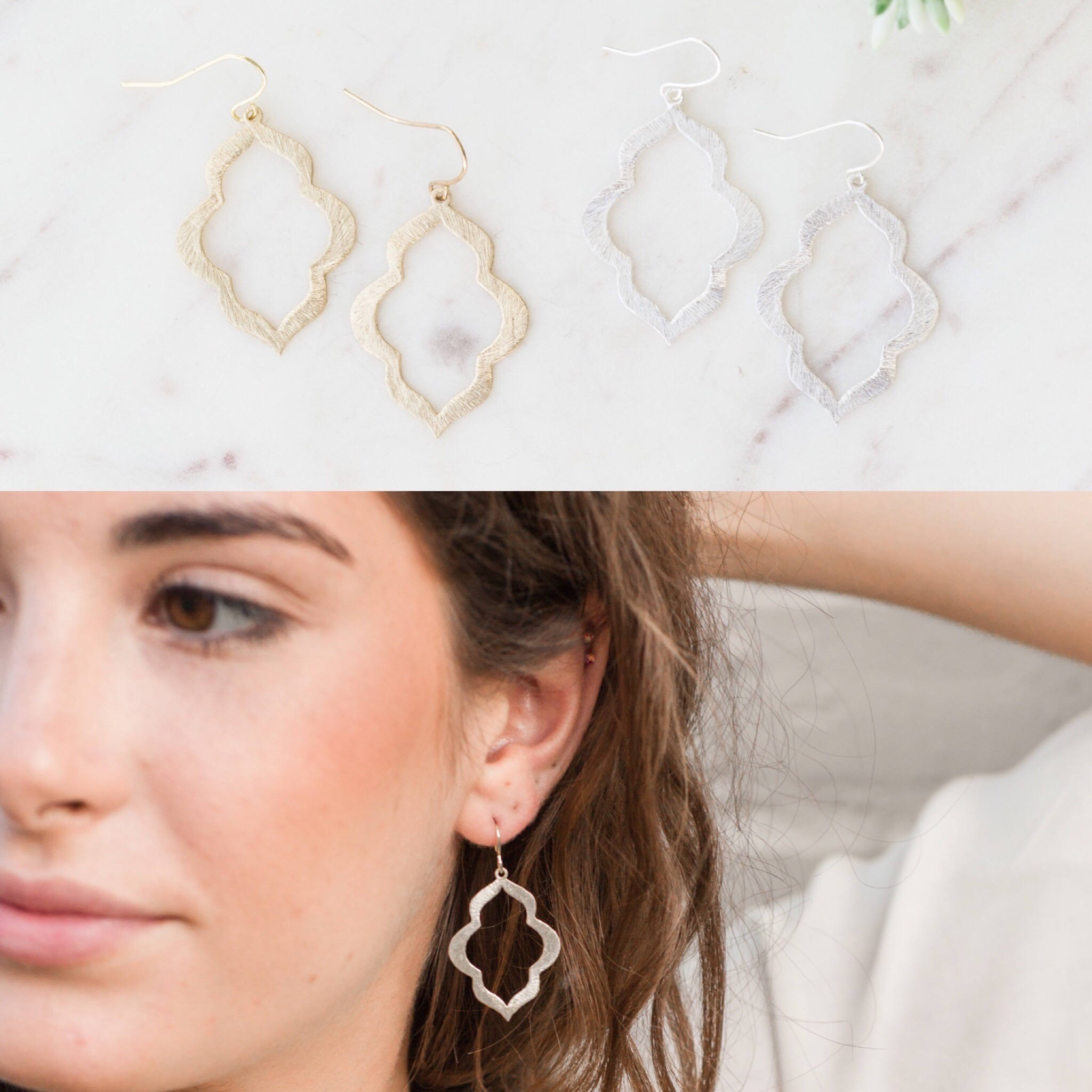 Gold Diamond Shape Teardrop Dangle Earrings / Silver Dainty - Etsy