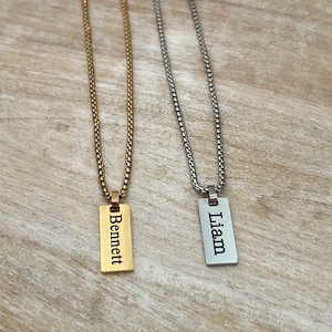 Boys Name Necklace - Personalized Jewelry for Boys - Custom Engraved ...
