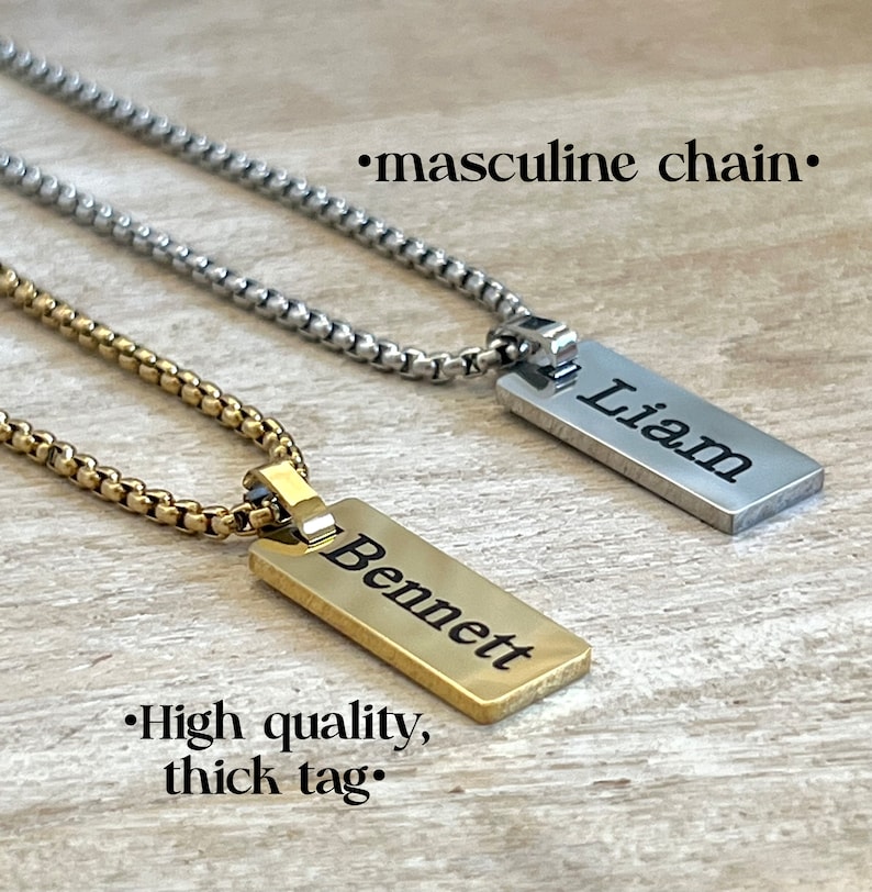 Boys Name Initial Necklace • Personalized Men's Jewelry Necklace ...