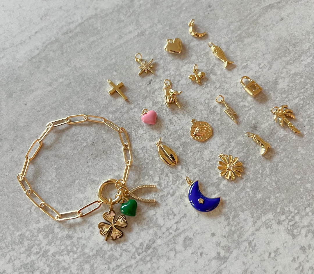 Custom Paperclip Link Charm Bracelet - Personalized Build Your Own ...