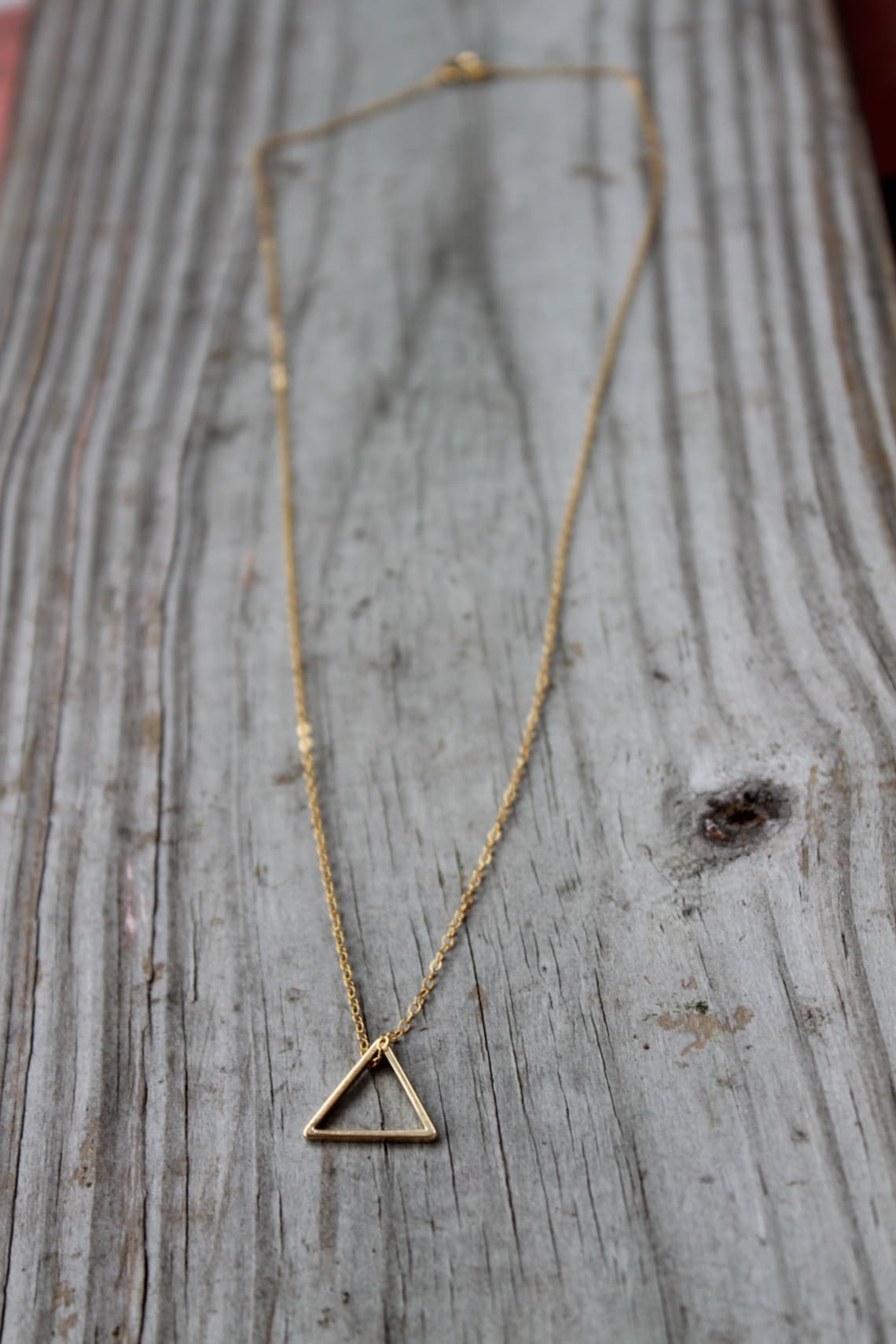 Gold Triangle Necklace, Simple Everyday Necklace, Minimalist Jewelry ...