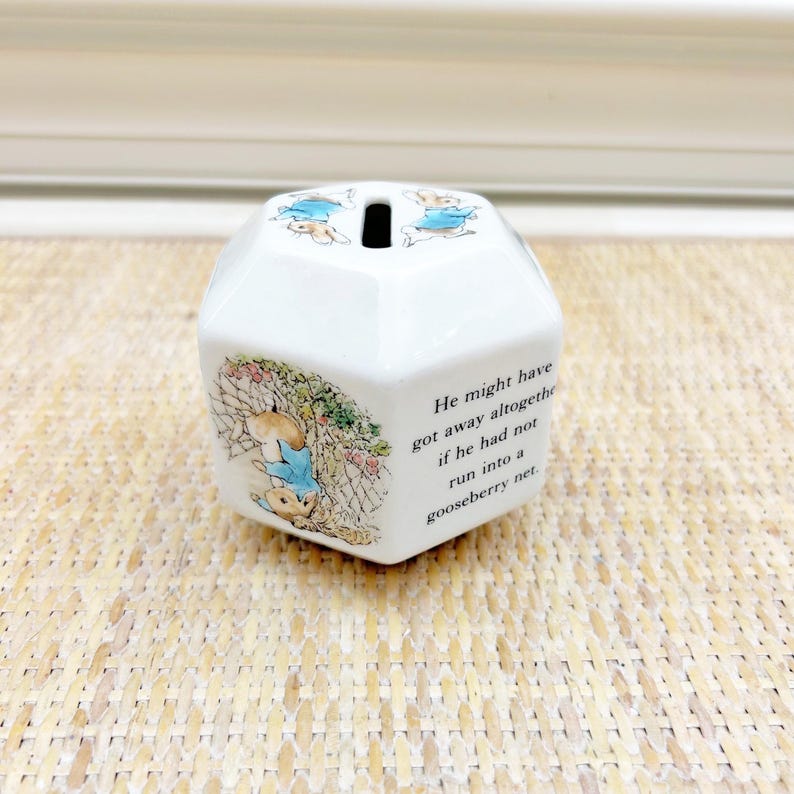 Wedgwood Beatrix Potter Peter Rabbit Hexagonal Bank Money Box | Nursery ...