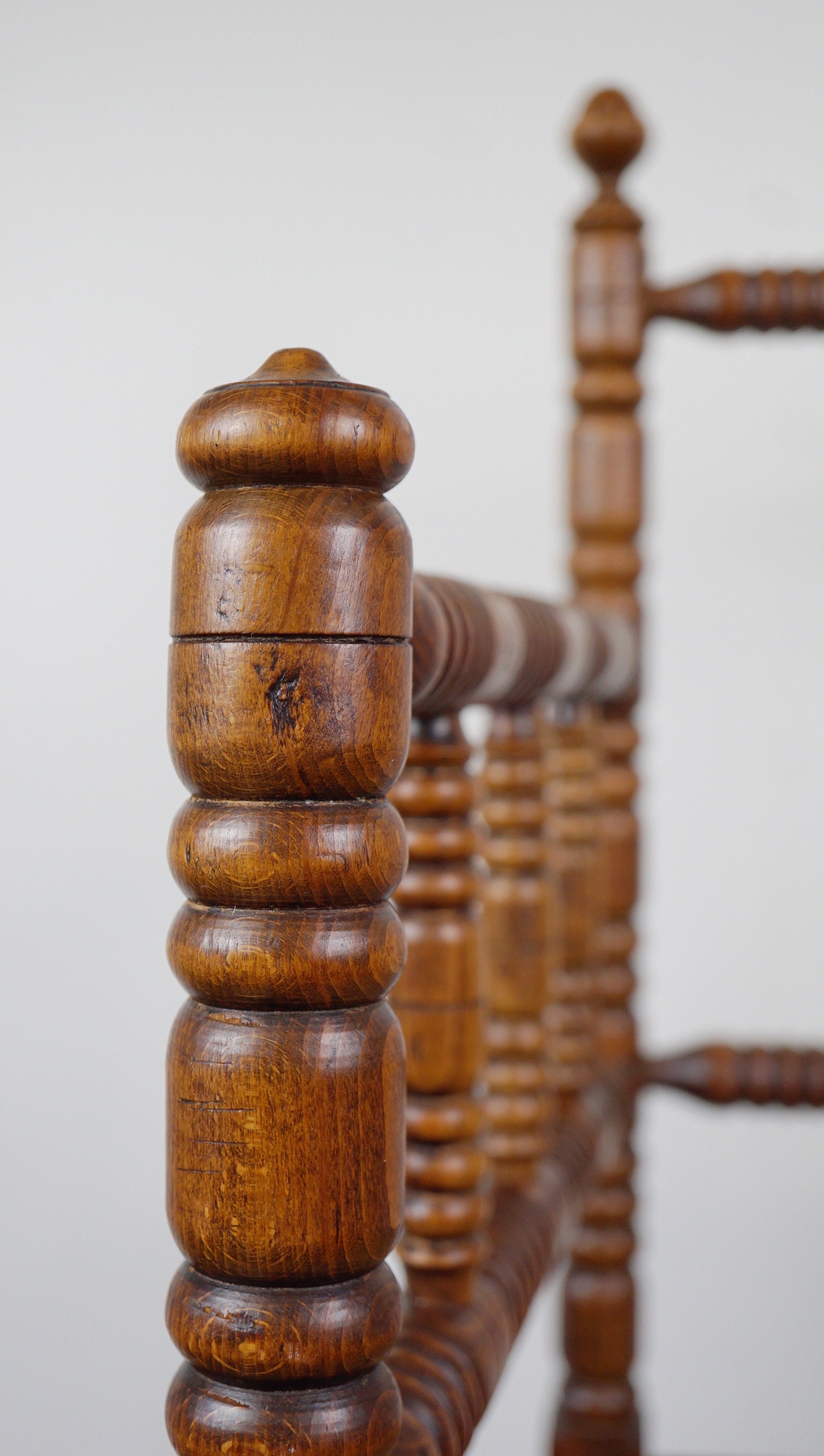 Antique Bobbin Armchair With Rush Seat | Early 20th Century Spool Chair ...