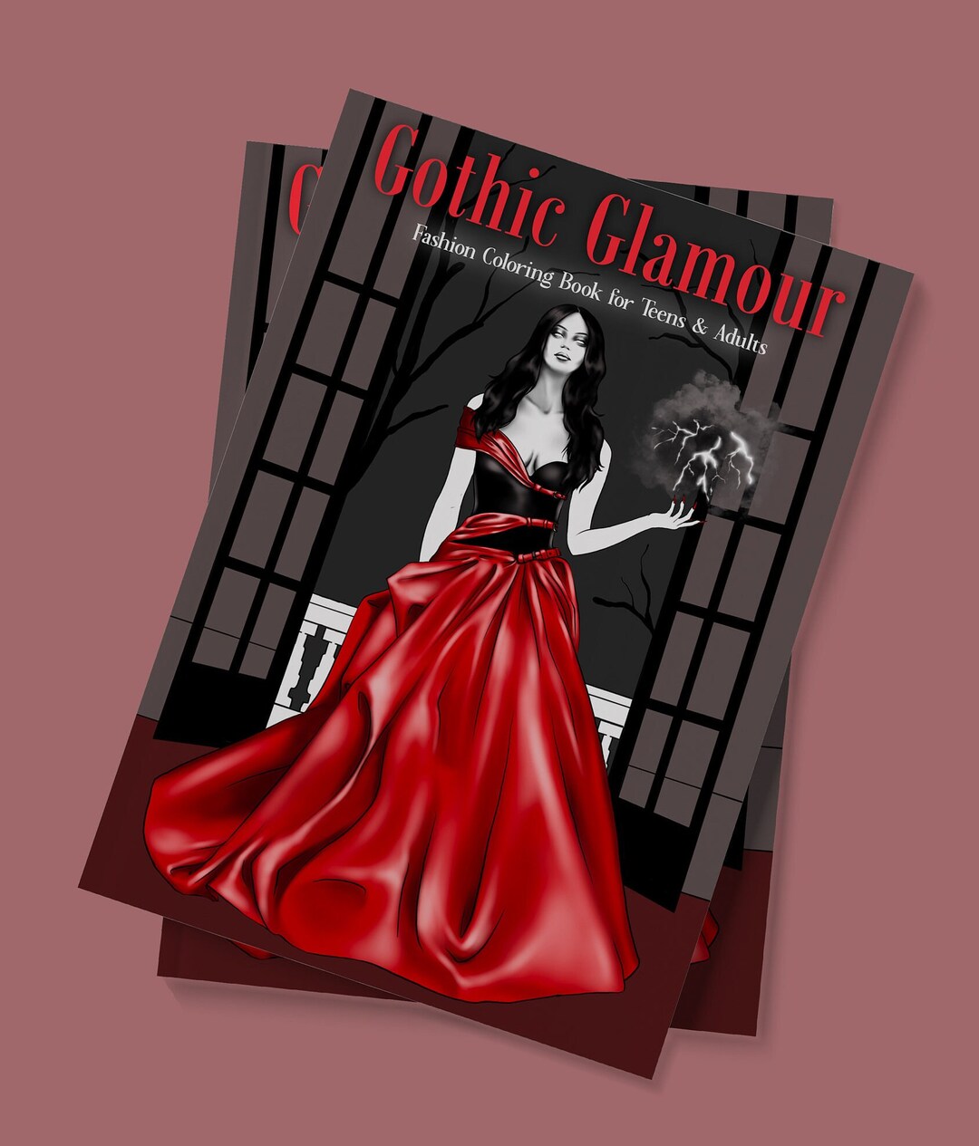 Gothic Glamour, Printable Dark Fashion Illustrations Coloring Book for ...