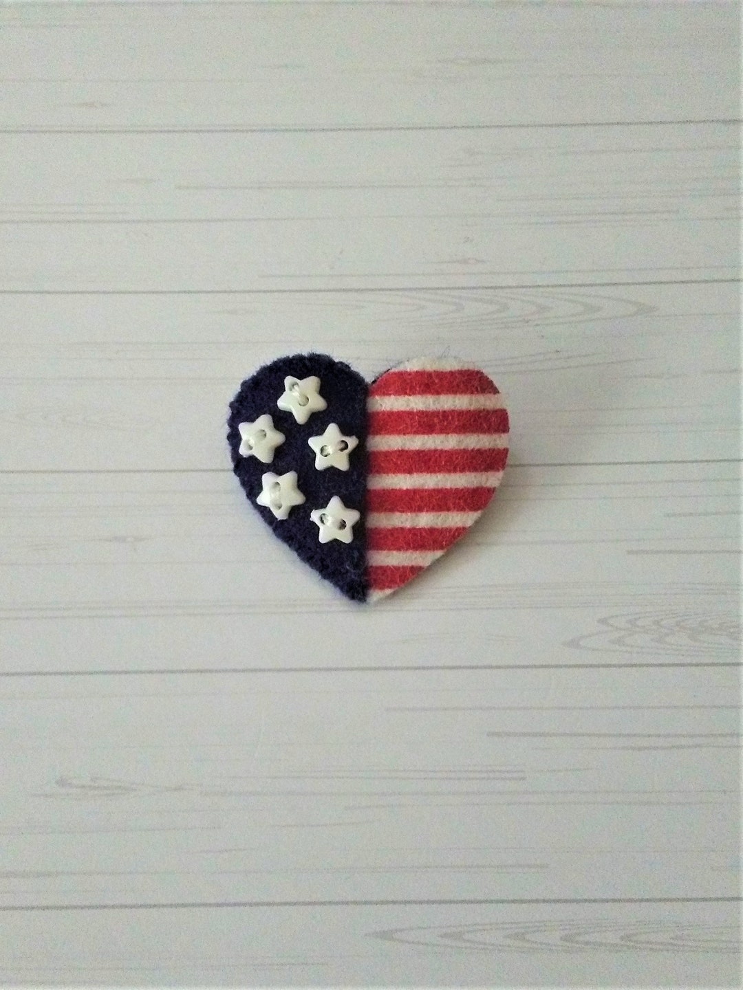 Felt American Flag Heart Brooch Pin - Etsy