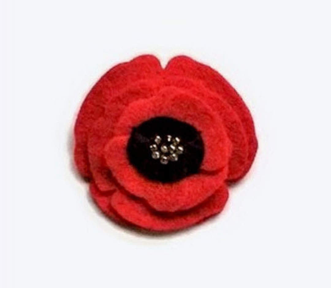 Red Felt Poppy Brooch / Pin - Etsy