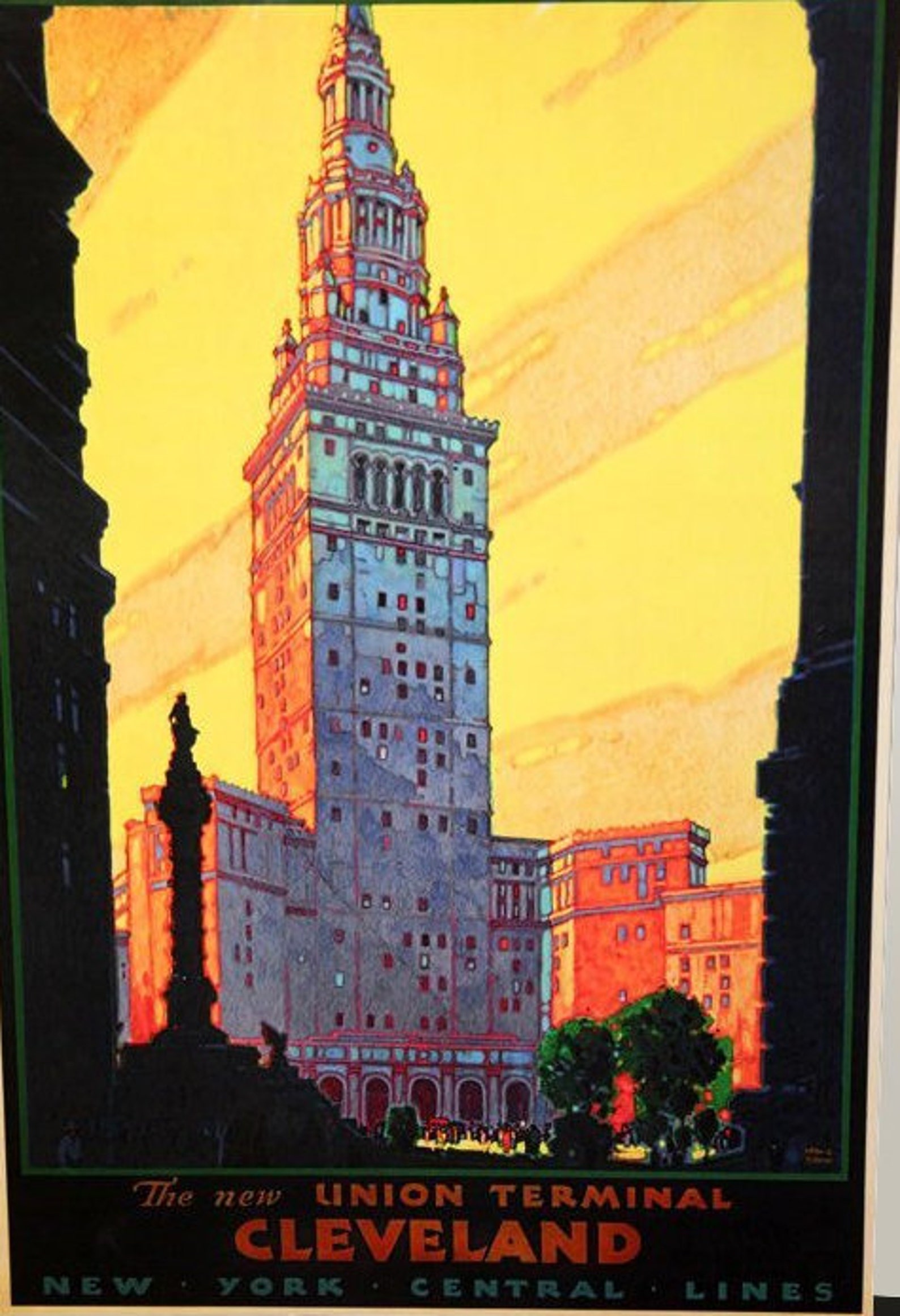 Vintage Cleveland Terminal Tower Presented on an Art Box Frame | Etsy