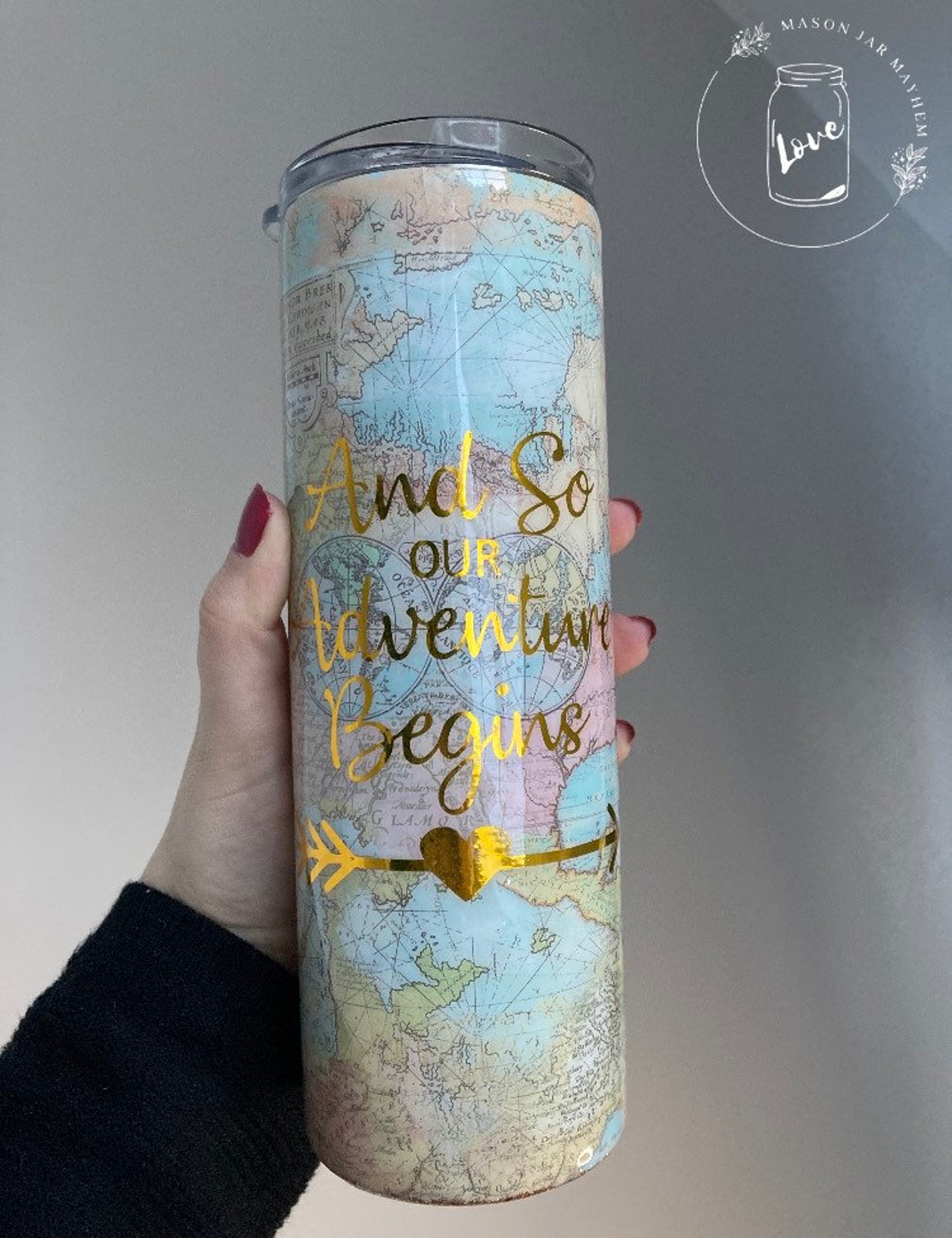 Map Tumbler 20 Oz Epoxy Resin Compass Mug so the Adventure - Etsy