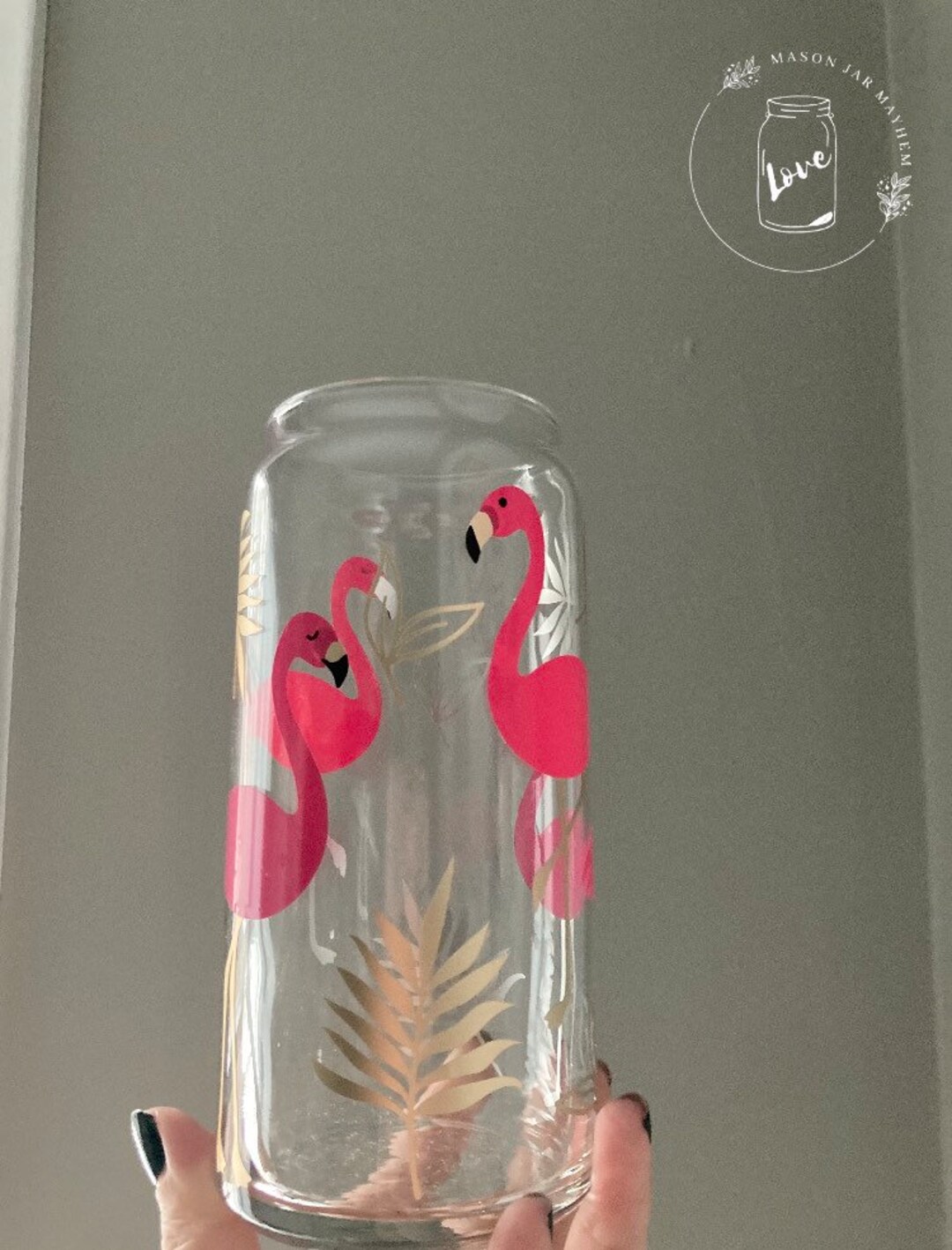 Flamingo Tumbler Glass Cup for Women, Iced Coffee Cup With Lid and ...