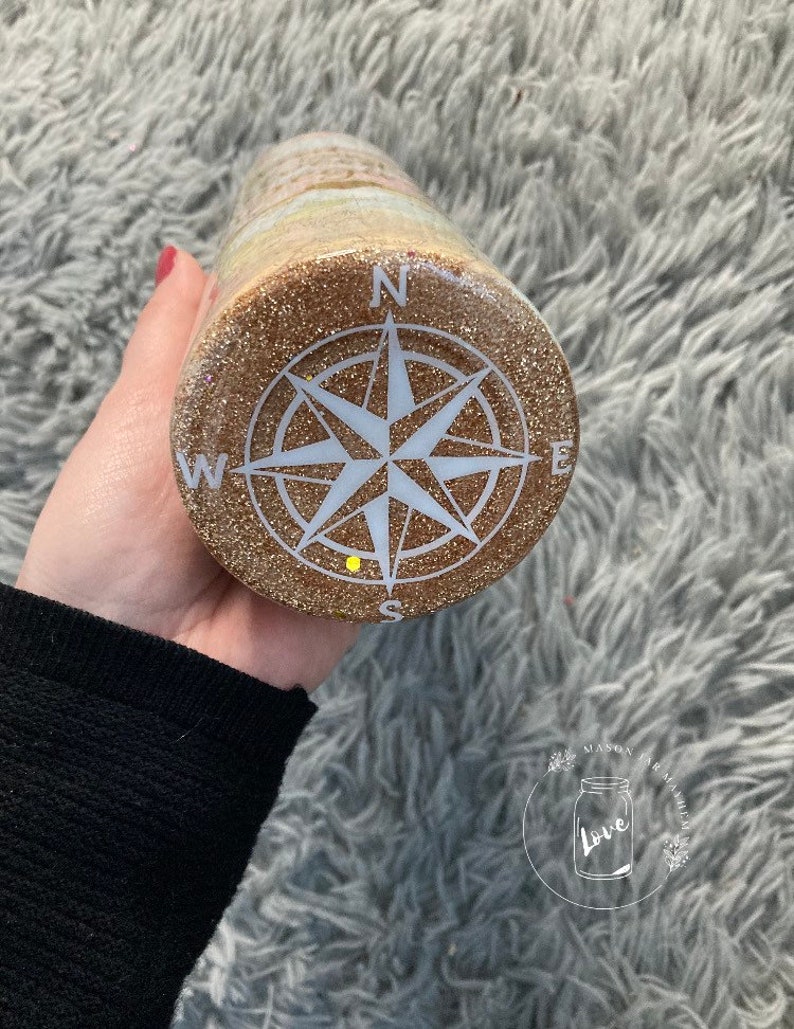 Map Tumbler 20 Oz, Epoxy Resin Compass Mug, so the Adventure Begins ...