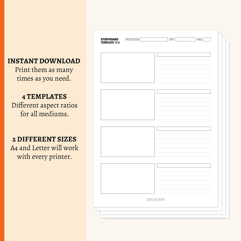 Storyboard Templates. for Video, Instagram and Tiktok Aspect Ratios ...