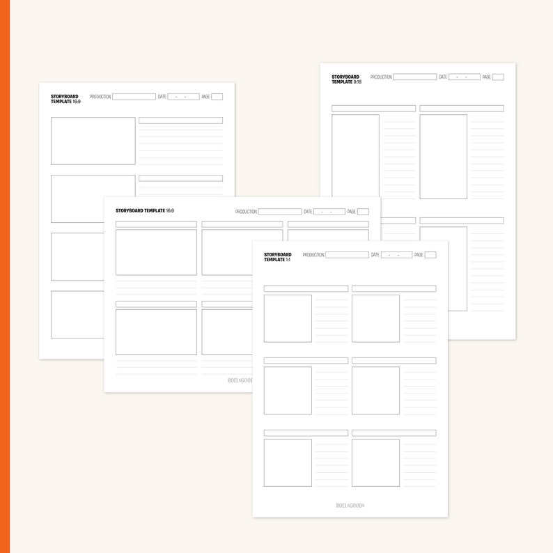 Storyboard Templates. for Video, Instagram and Tiktok Aspect Ratios ...