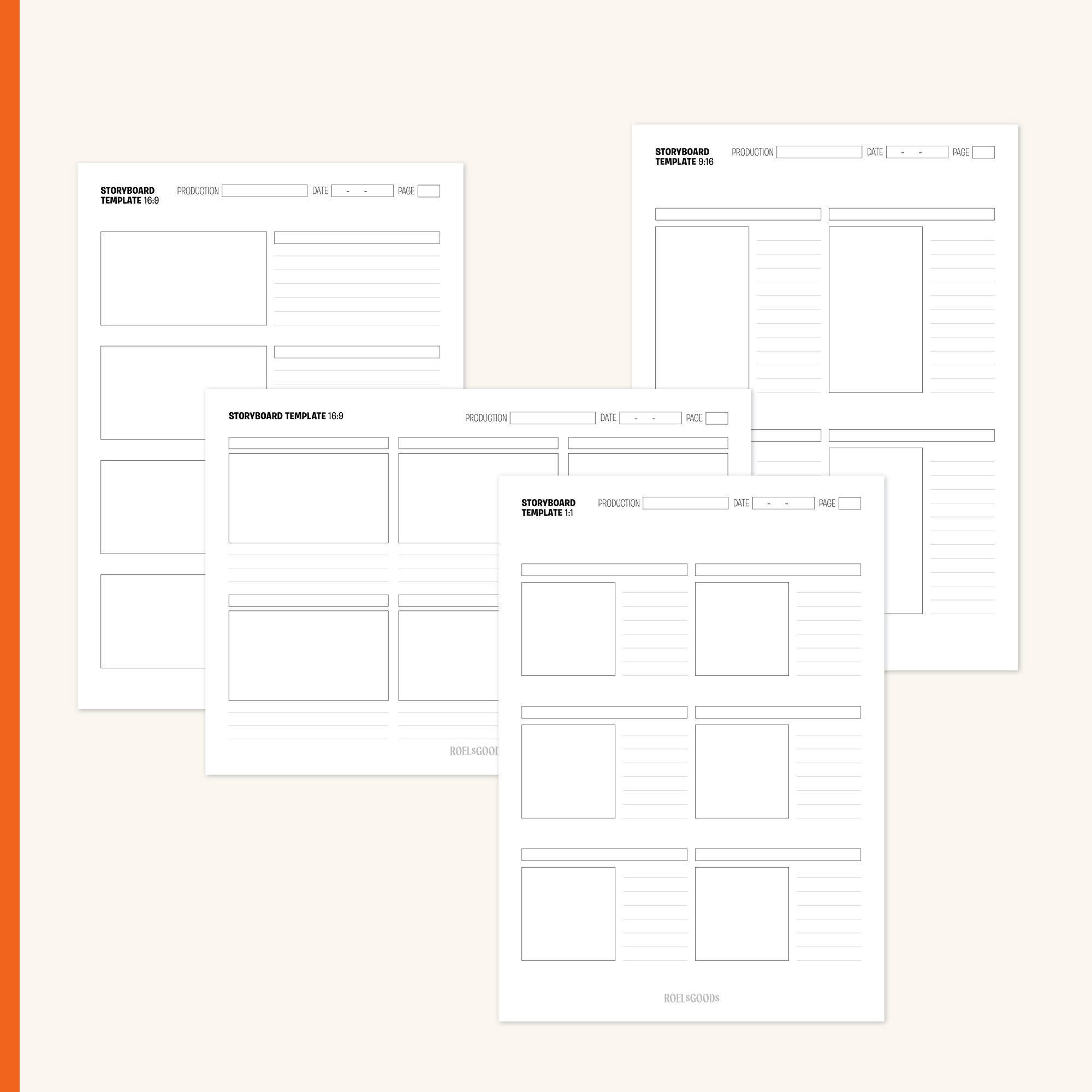Storyboard Templates. for Video, Instagram and Tiktok Aspect Ratios ...