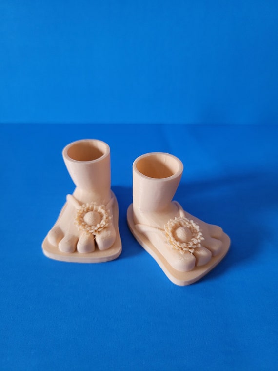 Gnome Foot With Flower Flip Flop READY TO PAINT - Etsy