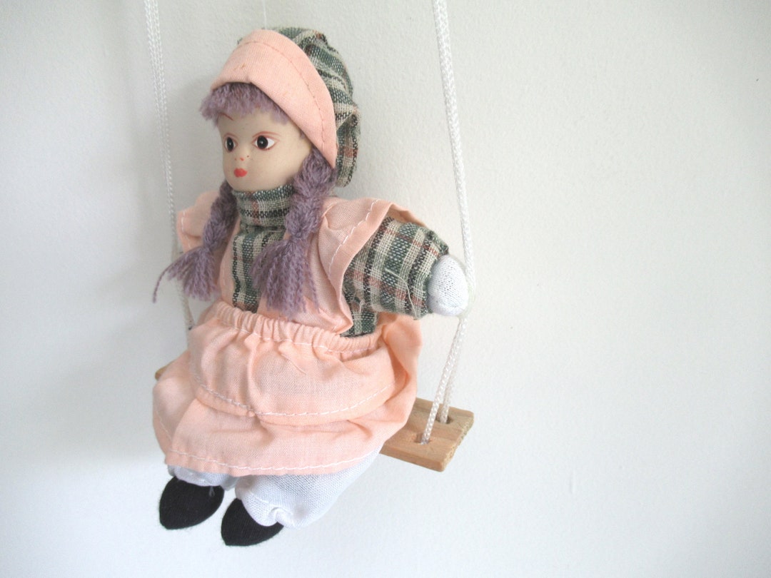 Vintage String Puppet on Swing Porcelain Marionette Clown - Etsy