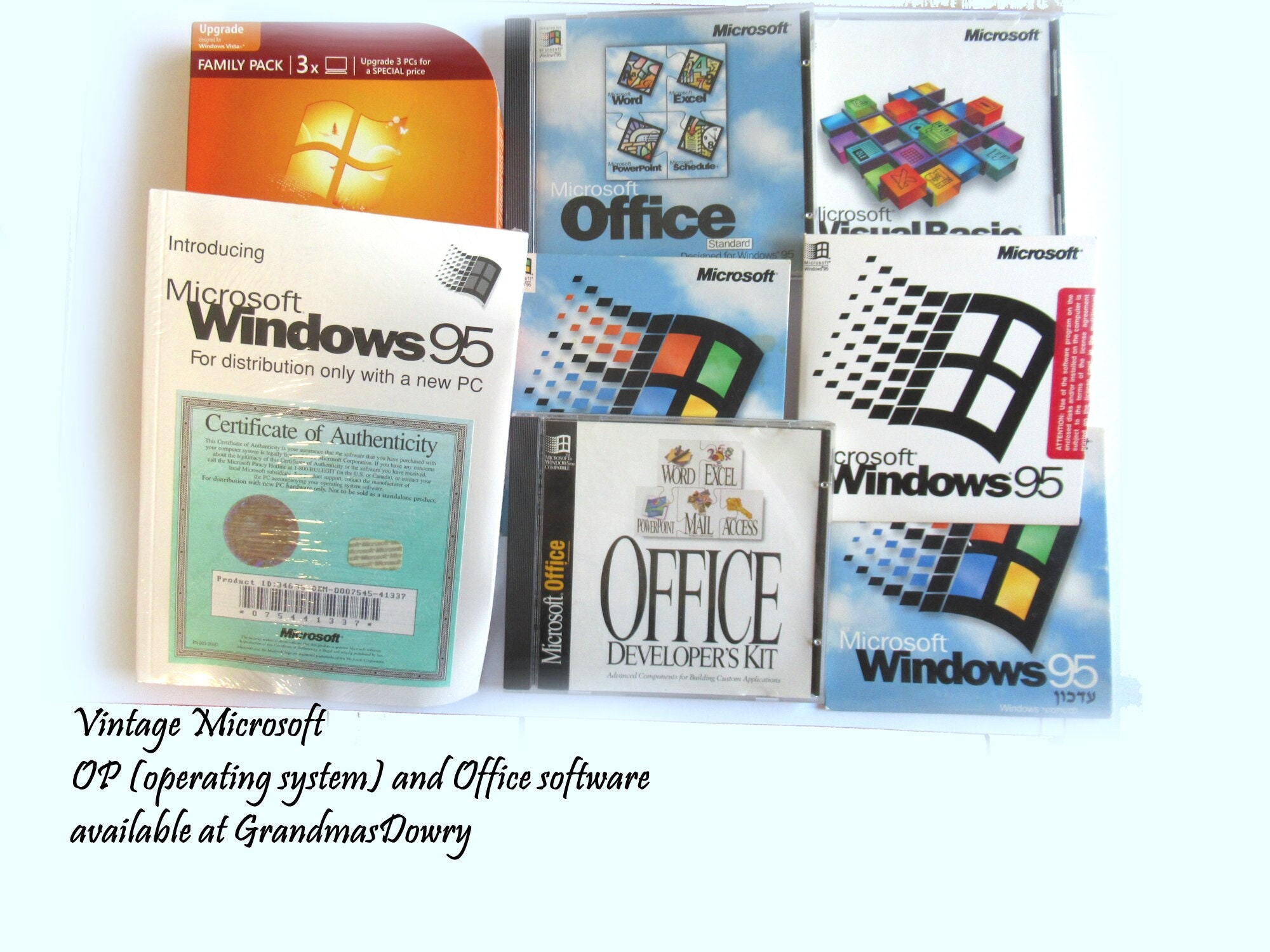 Vintage Microsoft OS and Software, Windows 95, Office for Windows 95 CD ...