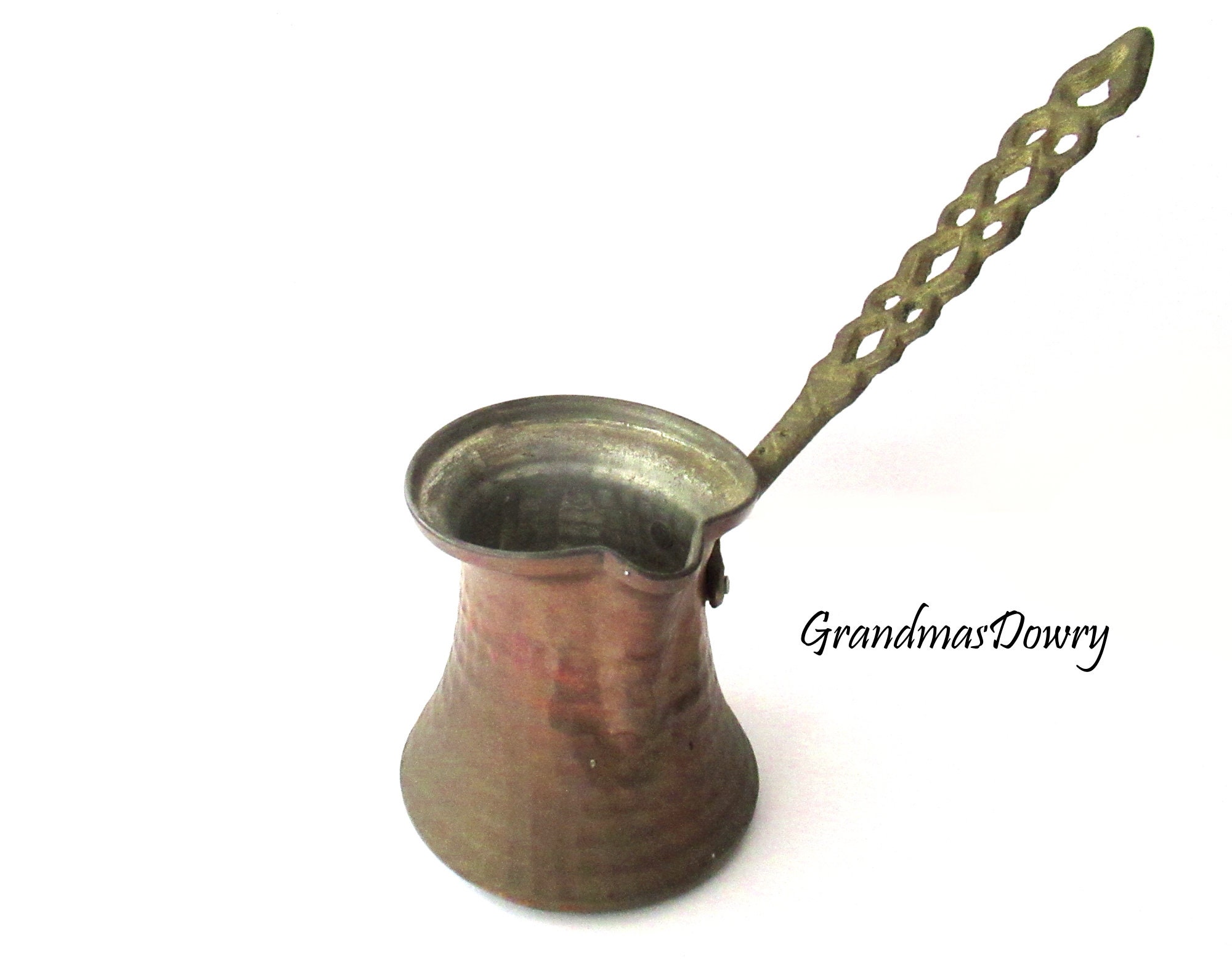 Vintage Turkish Coffee Pot, Greek Arabic Copper Coffee Maker W Brass ...