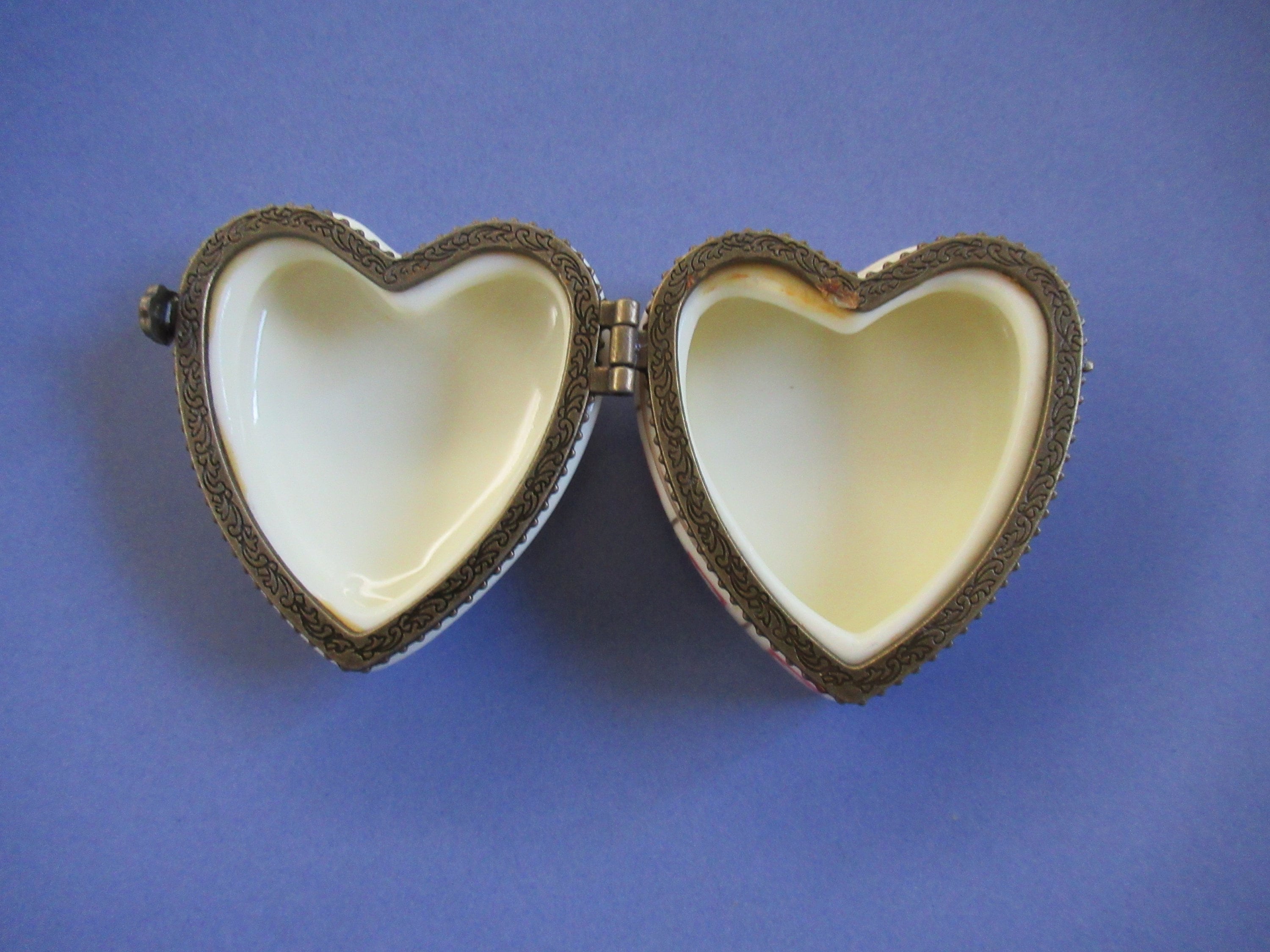 Limoges Heart Shape Jewelry Box, Small French Trinket Box, Romantic ...