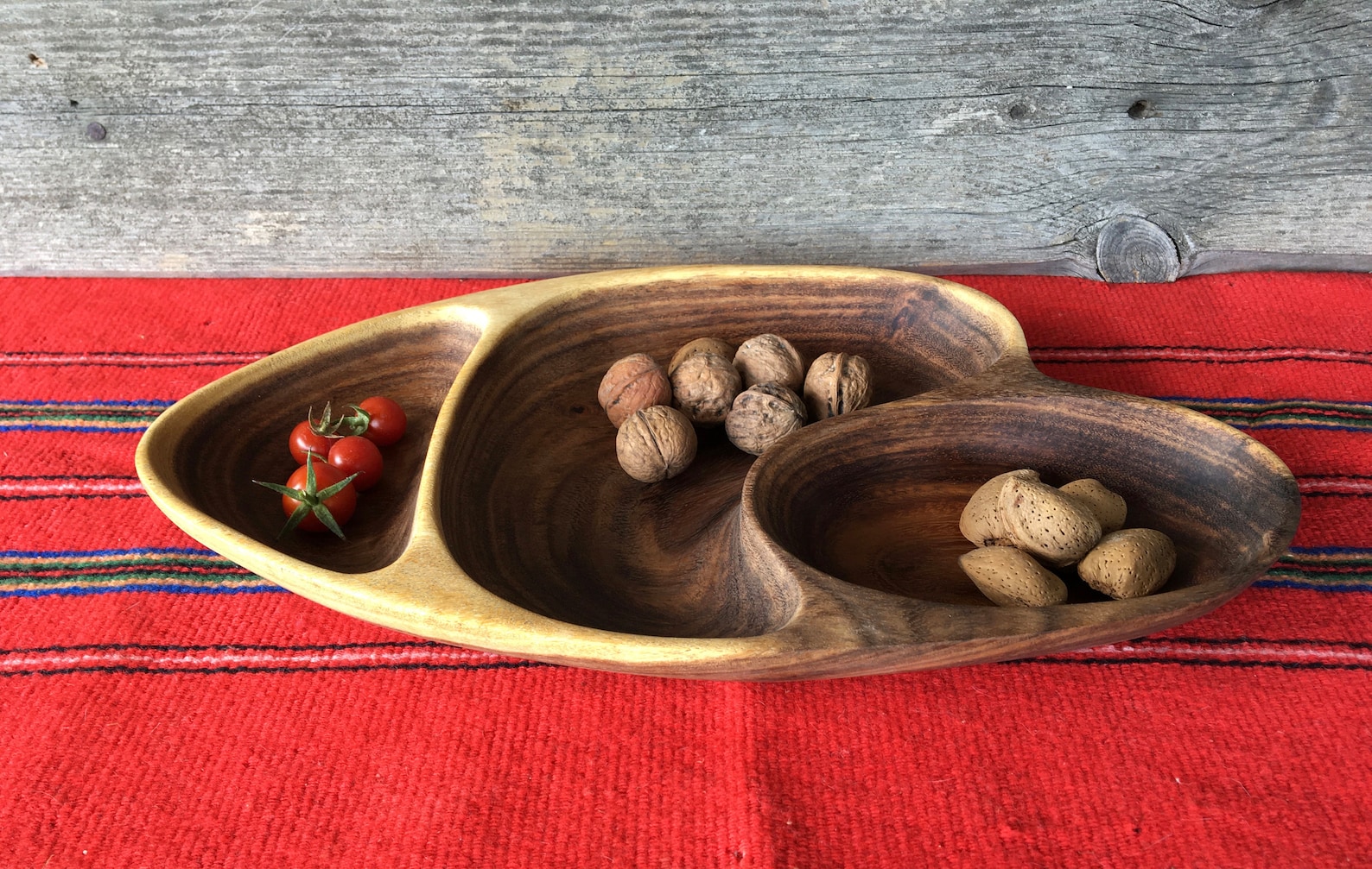 Wooden Oval Tray With3 Sections - Etsy