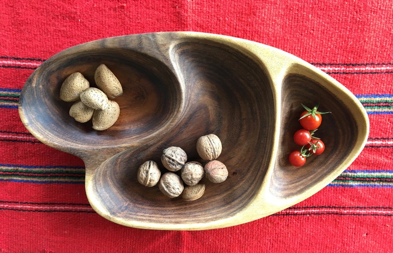 Wooden Oval Tray With3 Sections - Etsy