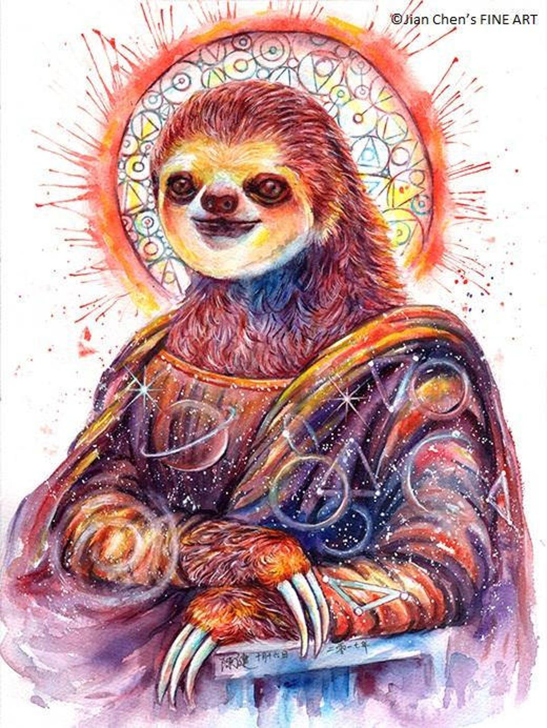 Sloth Mona Lisa's Smile (10 Different Sizes to Choose From, All FREE ...