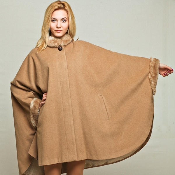 Wool Cape Coat - Etsy