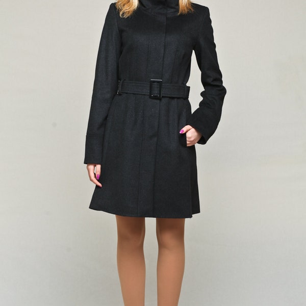 Black Fitted Coat Women - Etsy