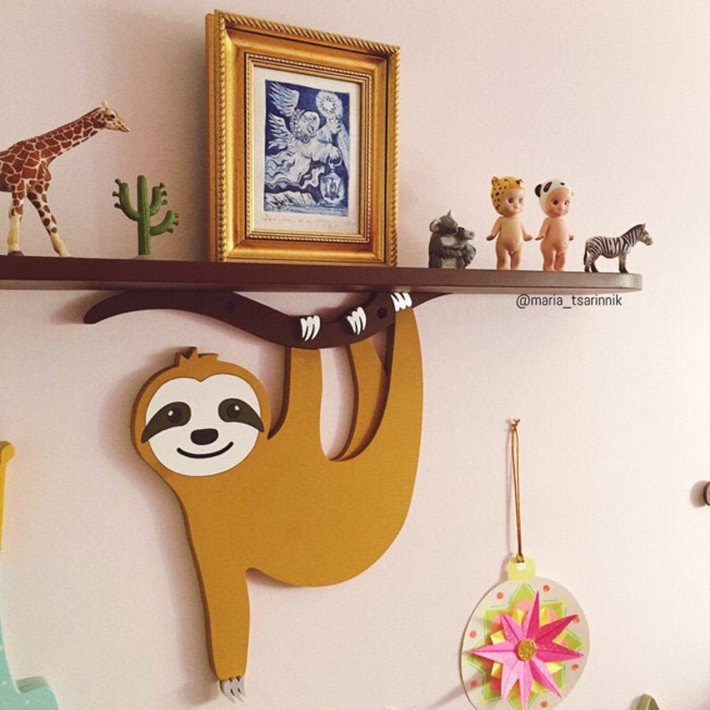 Wooden Shelf sloth 24 Inches . Sloth Decor. Home - Etsy