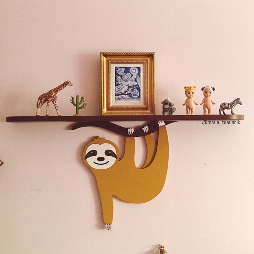 Wooden Shelf sloth 24 Inches . Sloth Decor. Home - Etsy