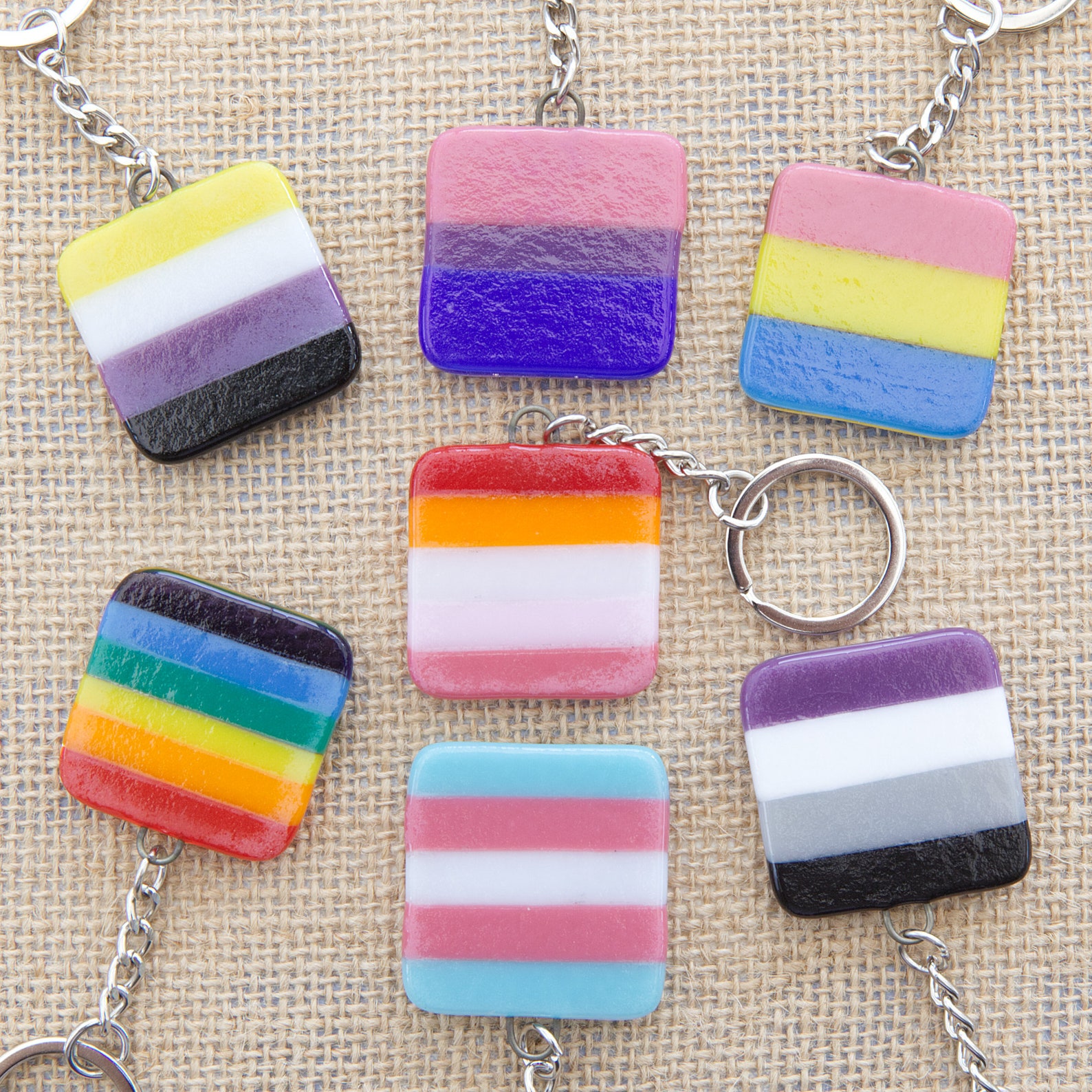 LGBTQ+ Keyring Gay Pride Keychain Bisexual Transgender Non-binary ...