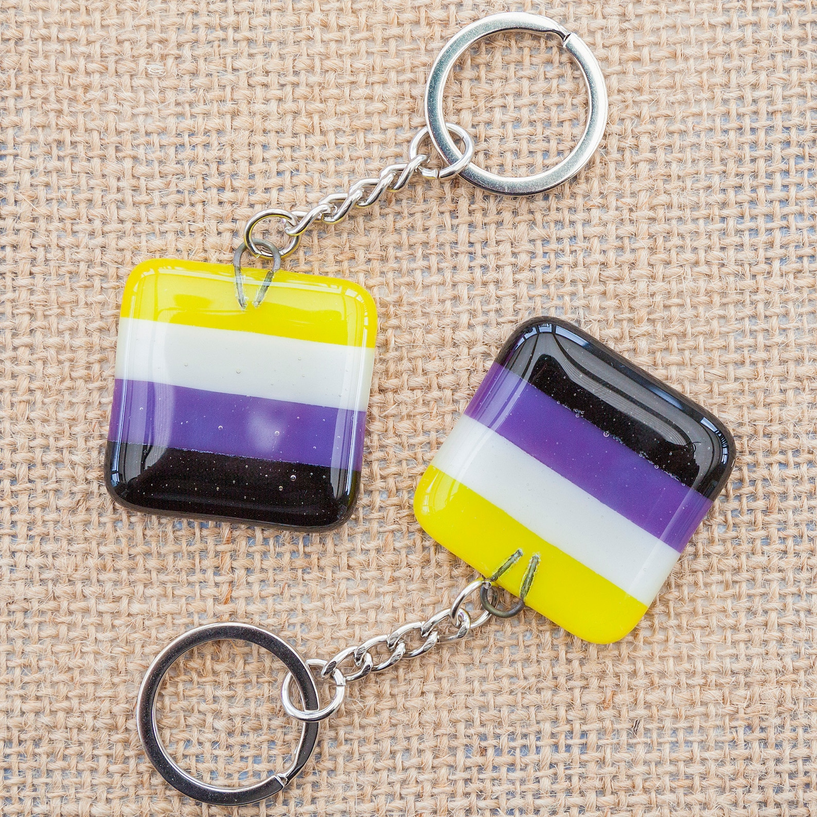 LGBTQ+ Keyring Gay Pride Keychain Bisexual Transgender Non-binary ...