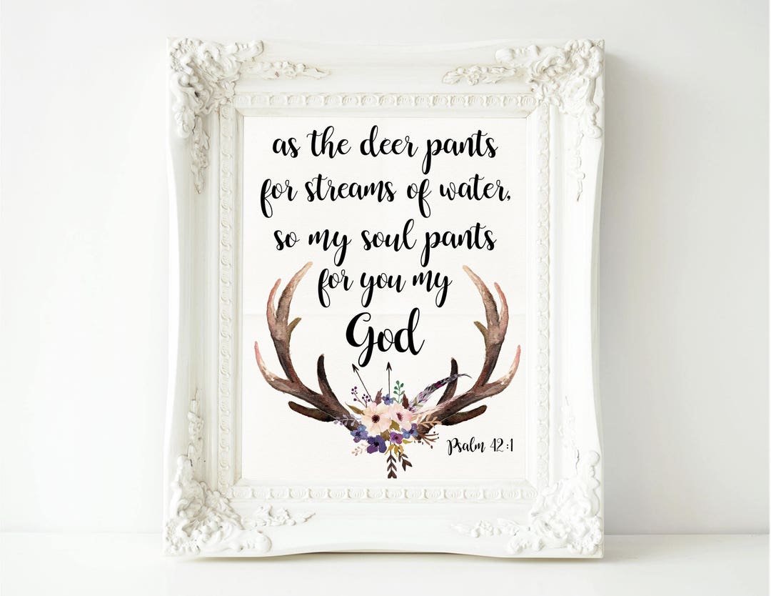 Bible Verse Sign Psalm 42-1 Printable Wall Art Wall Decor - Etsy