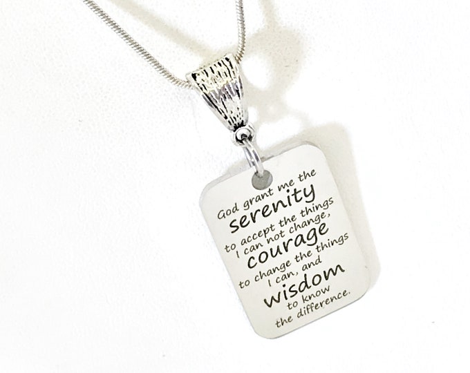 Serenity Prayer Necklace Recovery Gift Serenity Prayer Gift - Etsy