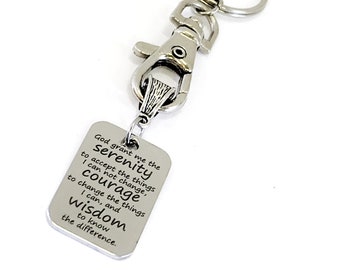Serenity Prayer Keychain, Personalized Keychain, Serenity Prayer Gift ...