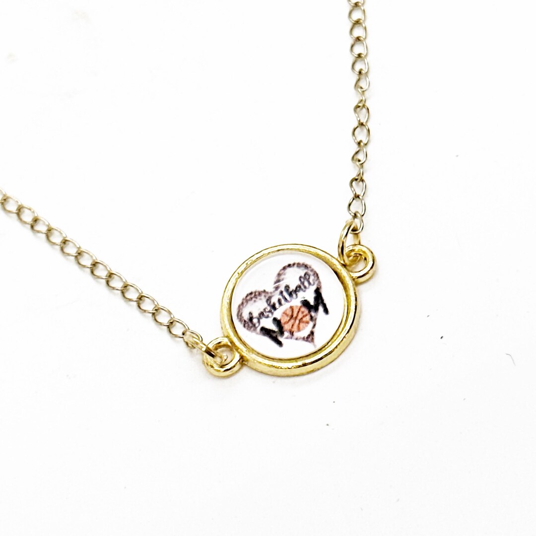 Basketball Mom Connector Pendant Necklace, Love My Basketball Player ...