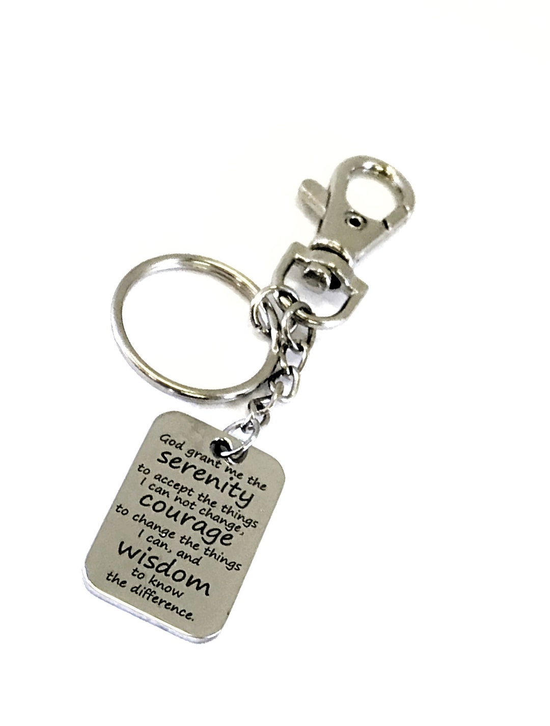 Serenity Prayer Purse Clip Keychain, Serenity Prayer Charm, Serenity ...