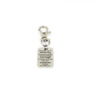 Serenity Prayer Charm, Recovery Serenity Prayer, Bag Charm, Serenity ...